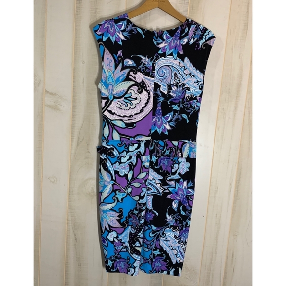 Cache | Dresses | Cache Purple Blue Faux Wrap Dress | Poshmark